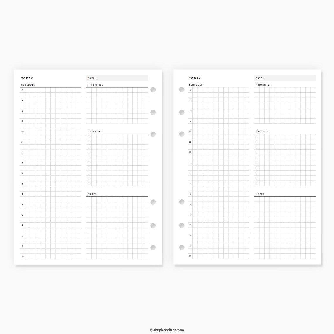 Daily Planner Printable B6 Inserts Daily Planners Half Hour | Etsy