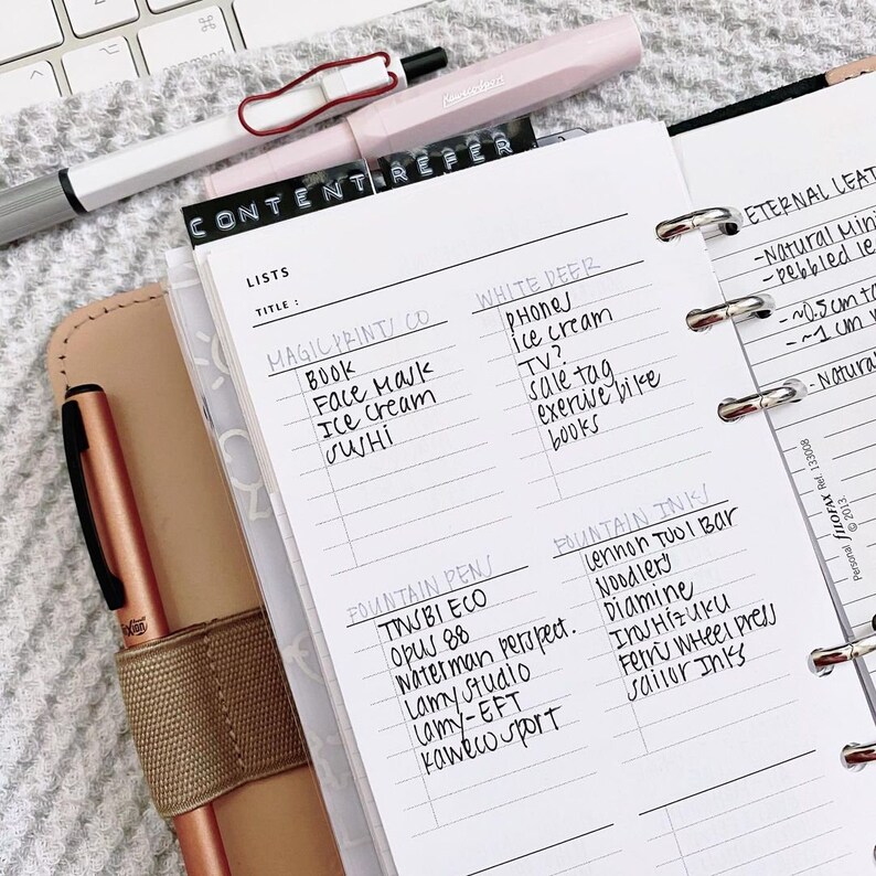 List Tracker Personal Planner Inserts, Grocery List Shopping List, Wish ...