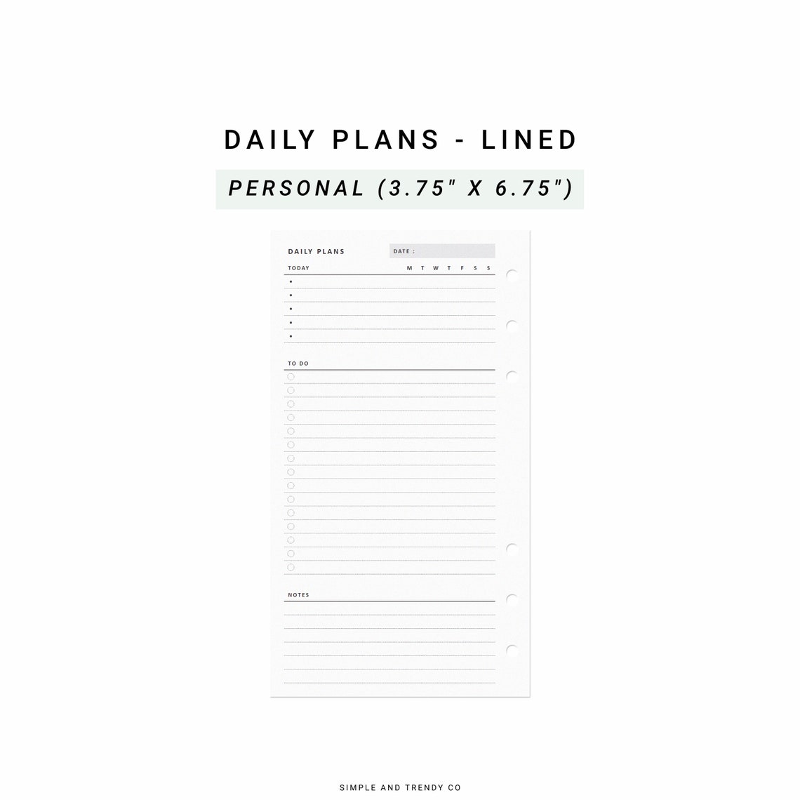 Daily Planner Printable Personal Planner Inserts Daily - Etsy