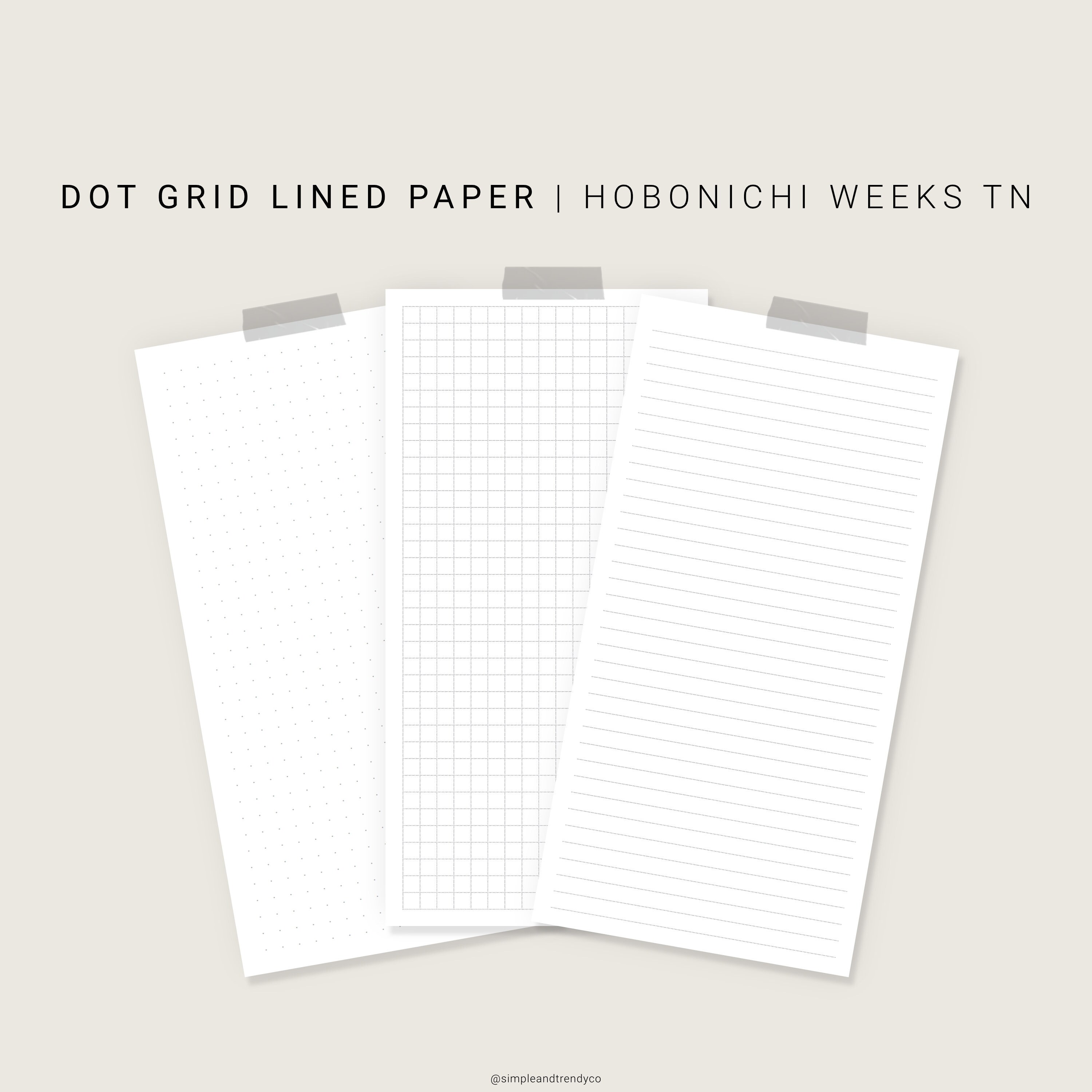 Dot Grid Lined Paper Hobonichi Weeks TN Lecture Notes Taking Printable ...