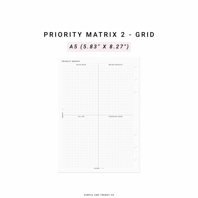 Action Priority Matrix Quick Wins Major Projects Fill Ins - Etsy