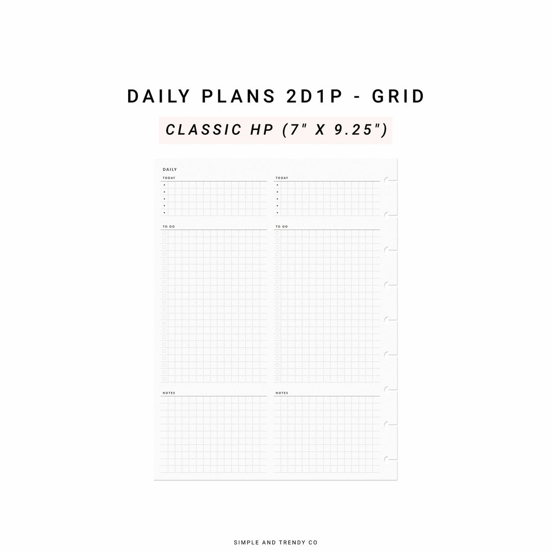 Daily 2 Days on 1 Page Happy Planner Classic, Daily to Do List, Day ...