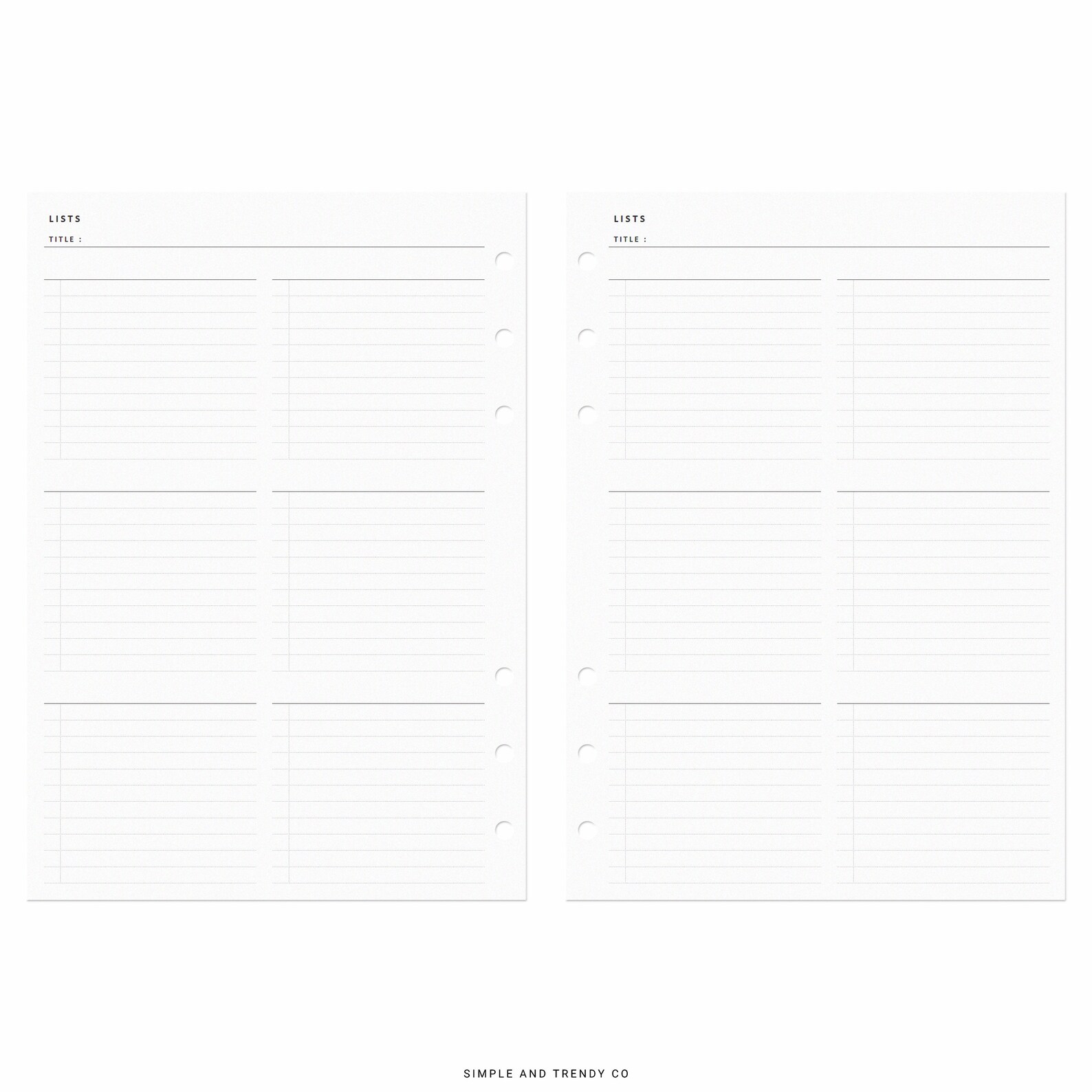List Tracker A5 Planner Inserts, Grocery List Shopping List, Wish List ...