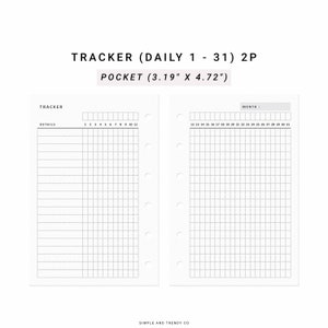 Monthly Habit Tracker Printable Undated Pocket Size - Etsy