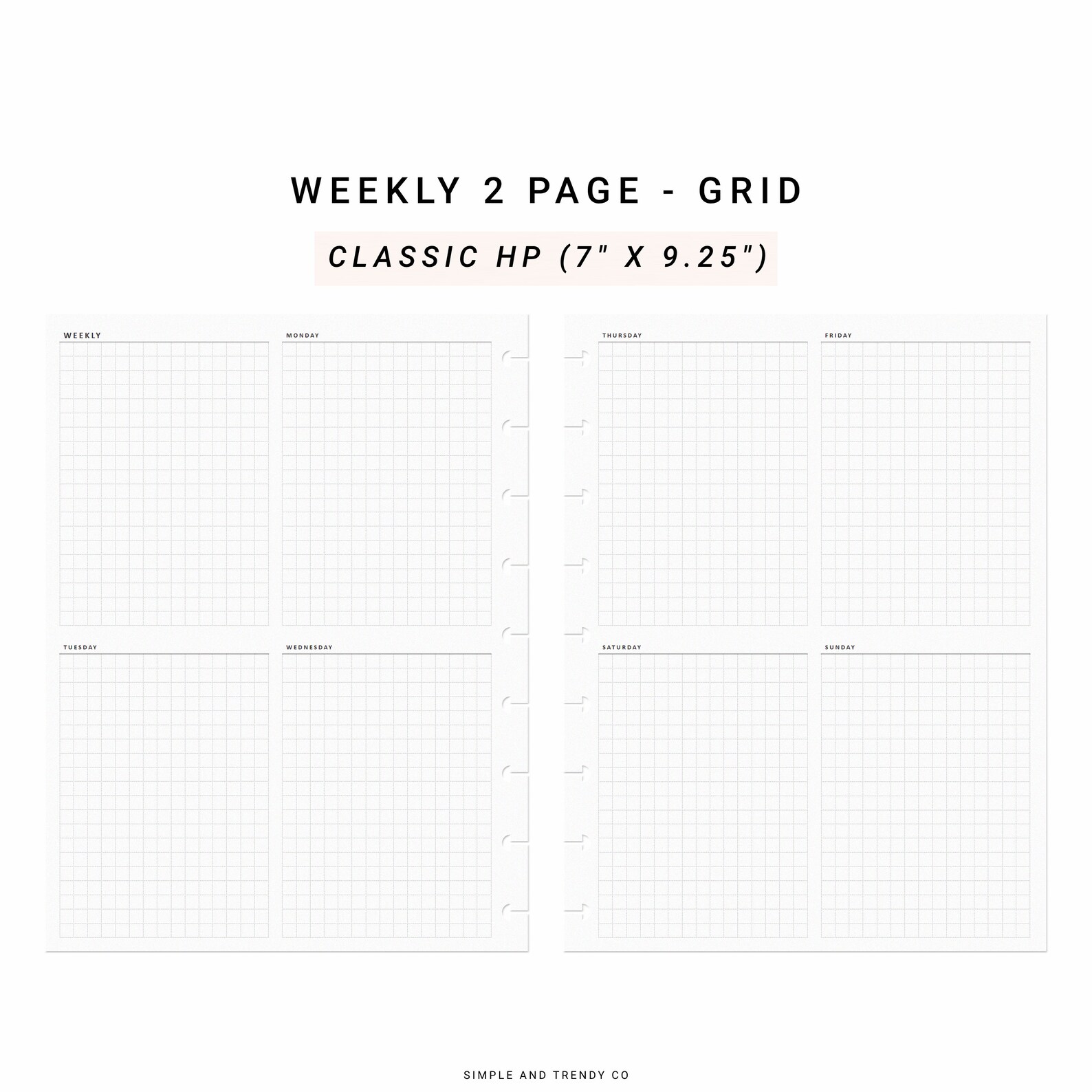 Week on 2 Two Pages Happy Planner Classic Weekly Agenda - Etsy