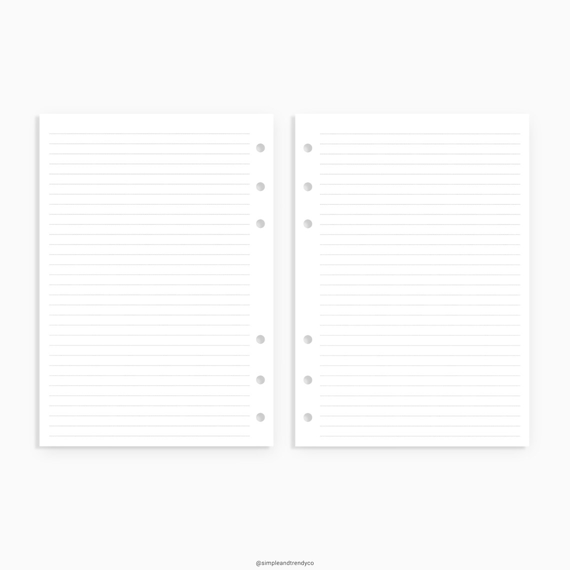 Dot Grid Lined Paper Personal Wide Printable Writing Paper | Etsy