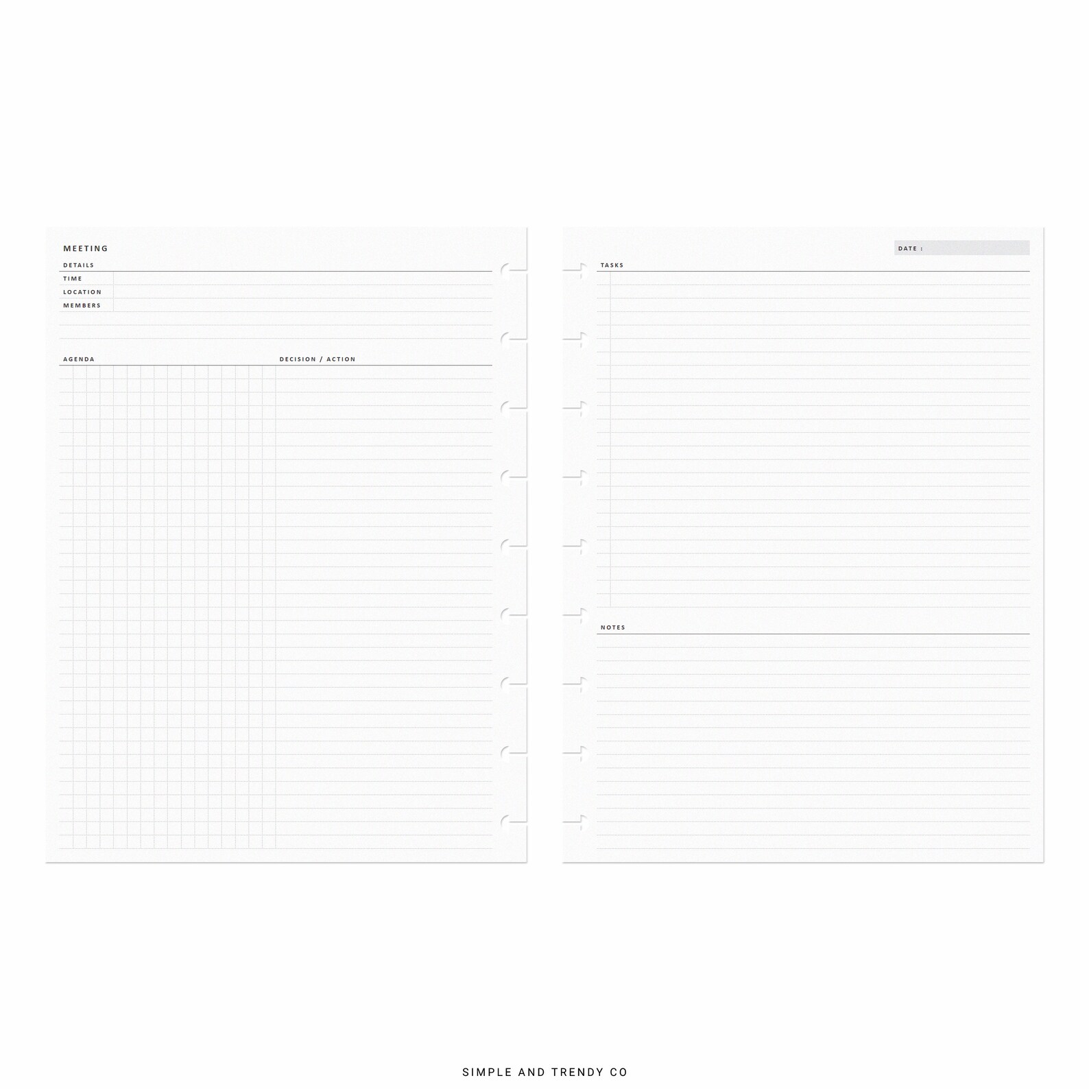 Meeting Notes Happy Planner Classic Meeting Agenda Work - Etsy