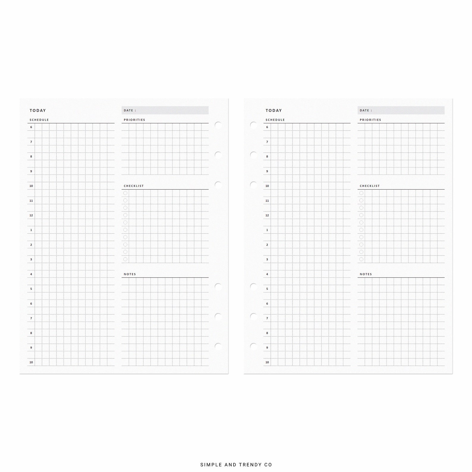 Daily Planner Printable B6 Inserts Daily Planners Half Hour - Etsy