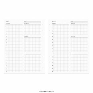 Daily Planner Printable B6 Inserts, Daily Planners Half Hour, Daily ...