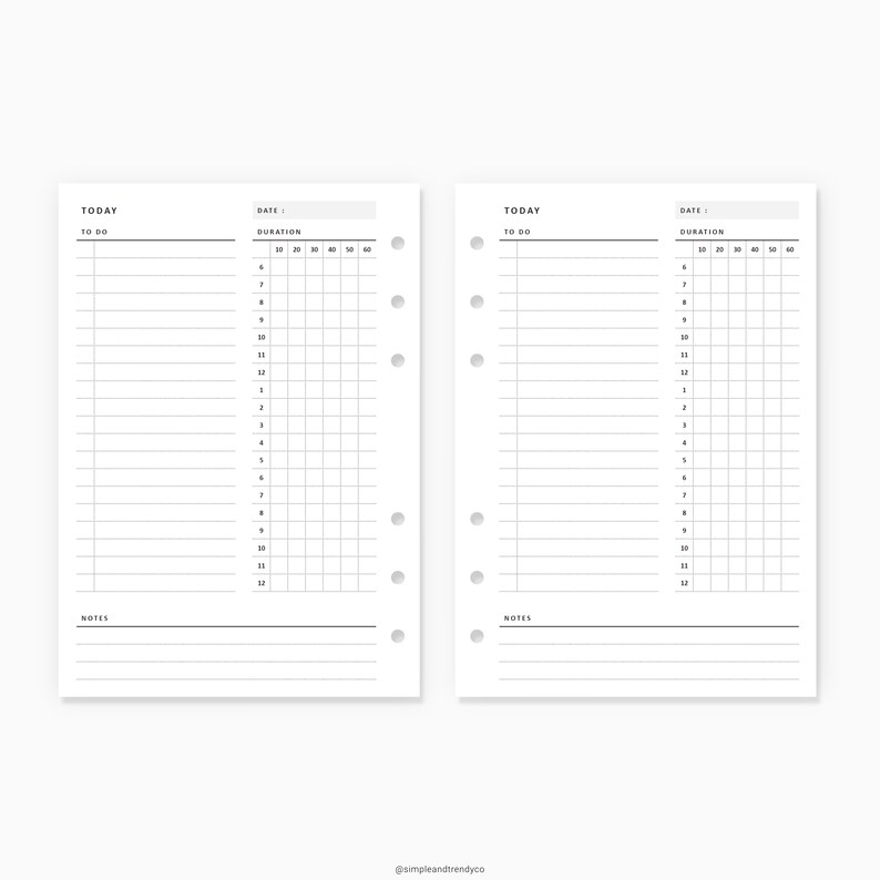 Daily Planner Printable A6 Inserts Daily Organizers Daily | Etsy