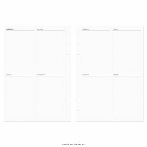 Week on 2 Two Pages A5 Planner Inserts , Weekly Agenda Vertical Weekly ...