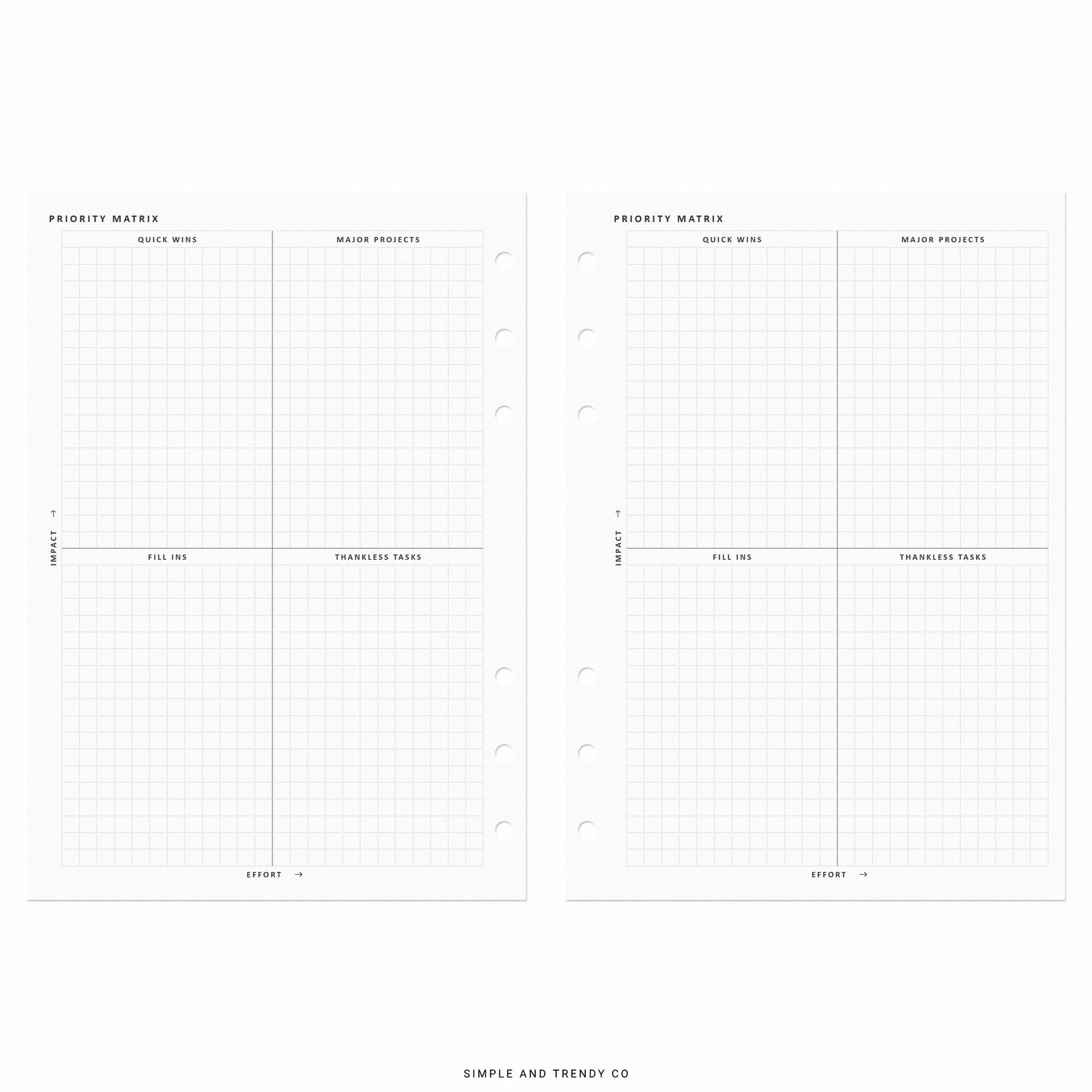 Action Priority Matrix Quick Wins Major Projects Fill Ins - Etsy