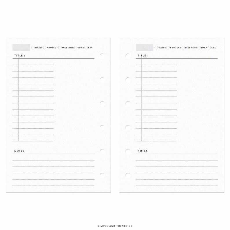 Project Planner Pocket Size Printable Daily Planner Ideas - Etsy