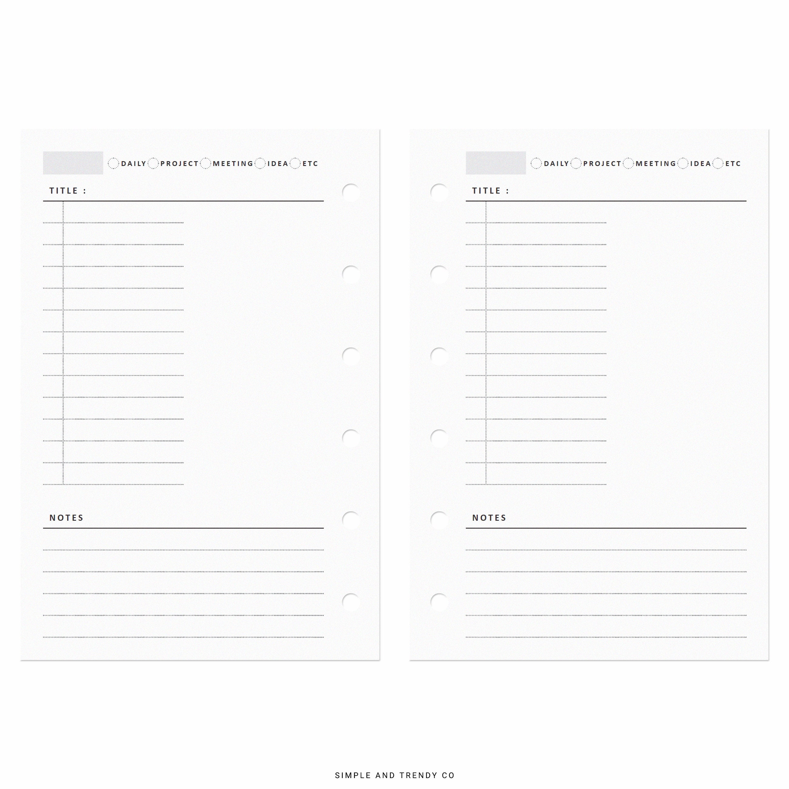 Project Planner Pocket Size Printable Daily Planner Ideas - Etsy