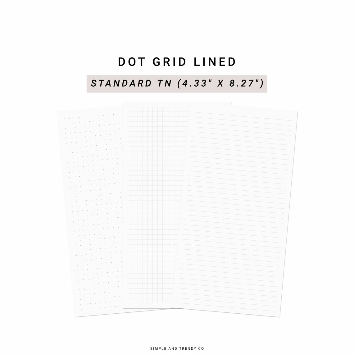 Dot Grid Lined Paper TN Standard Printable Writing Paper - Etsy