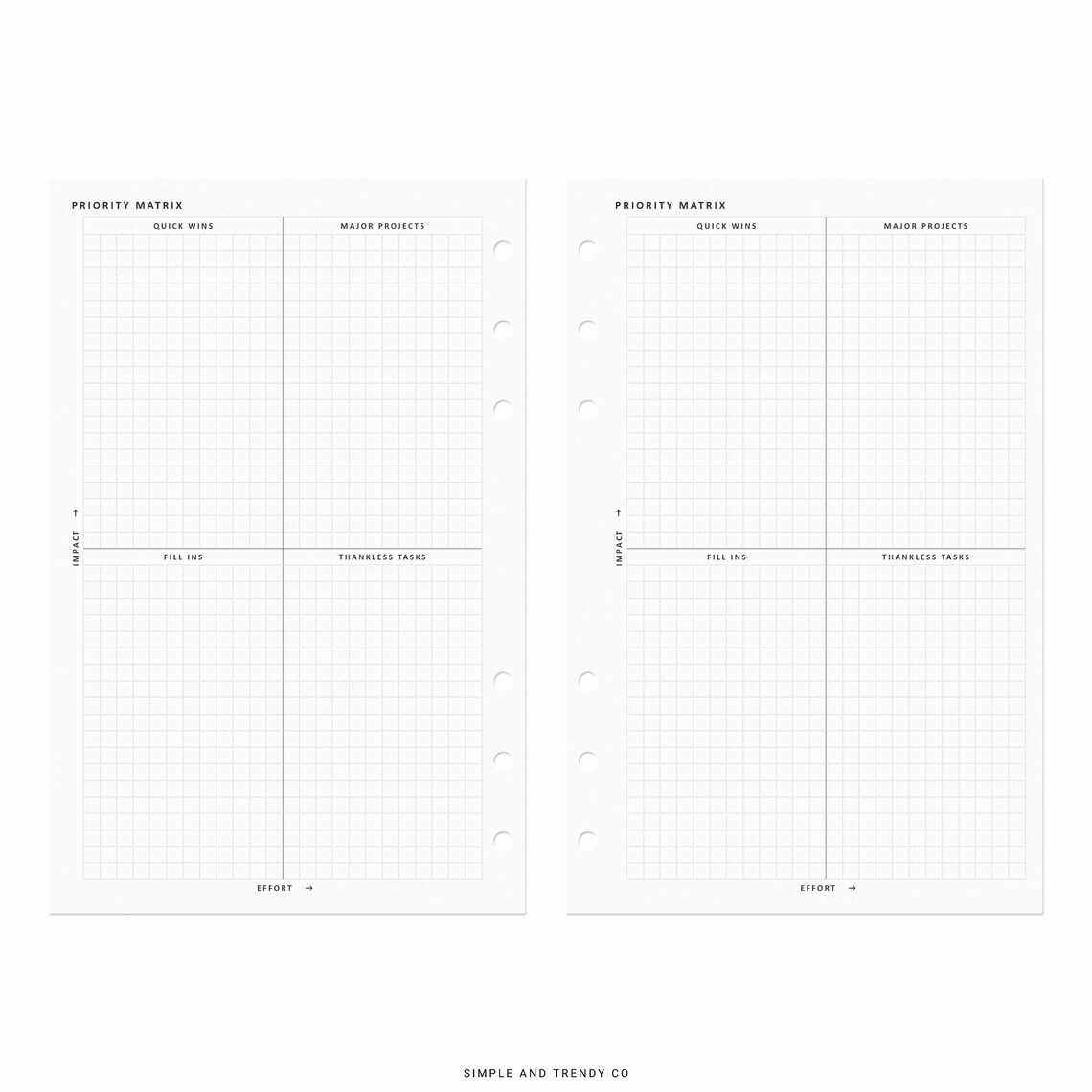 Action Priority Matrix Quick Wins Major Projects Fill Ins - Etsy
