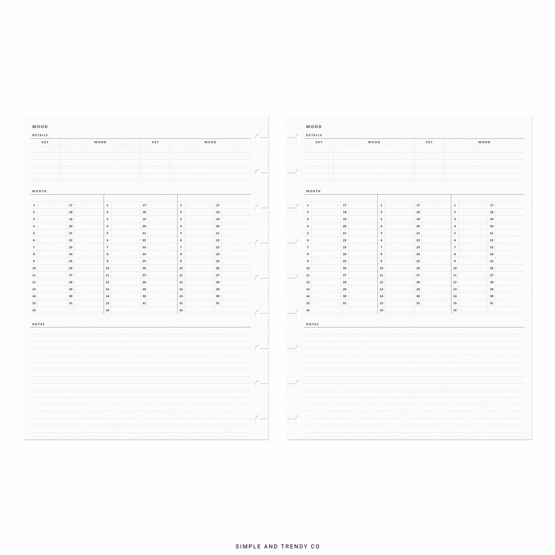 Mood Tracker Happy Planner Classic Monthly Yearly Mood - Etsy