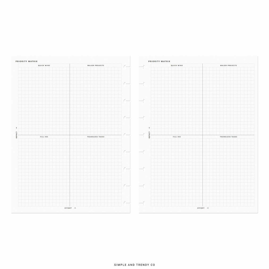 Action Priority Matrix Quick Wins Major Projects Fill Ins - Etsy