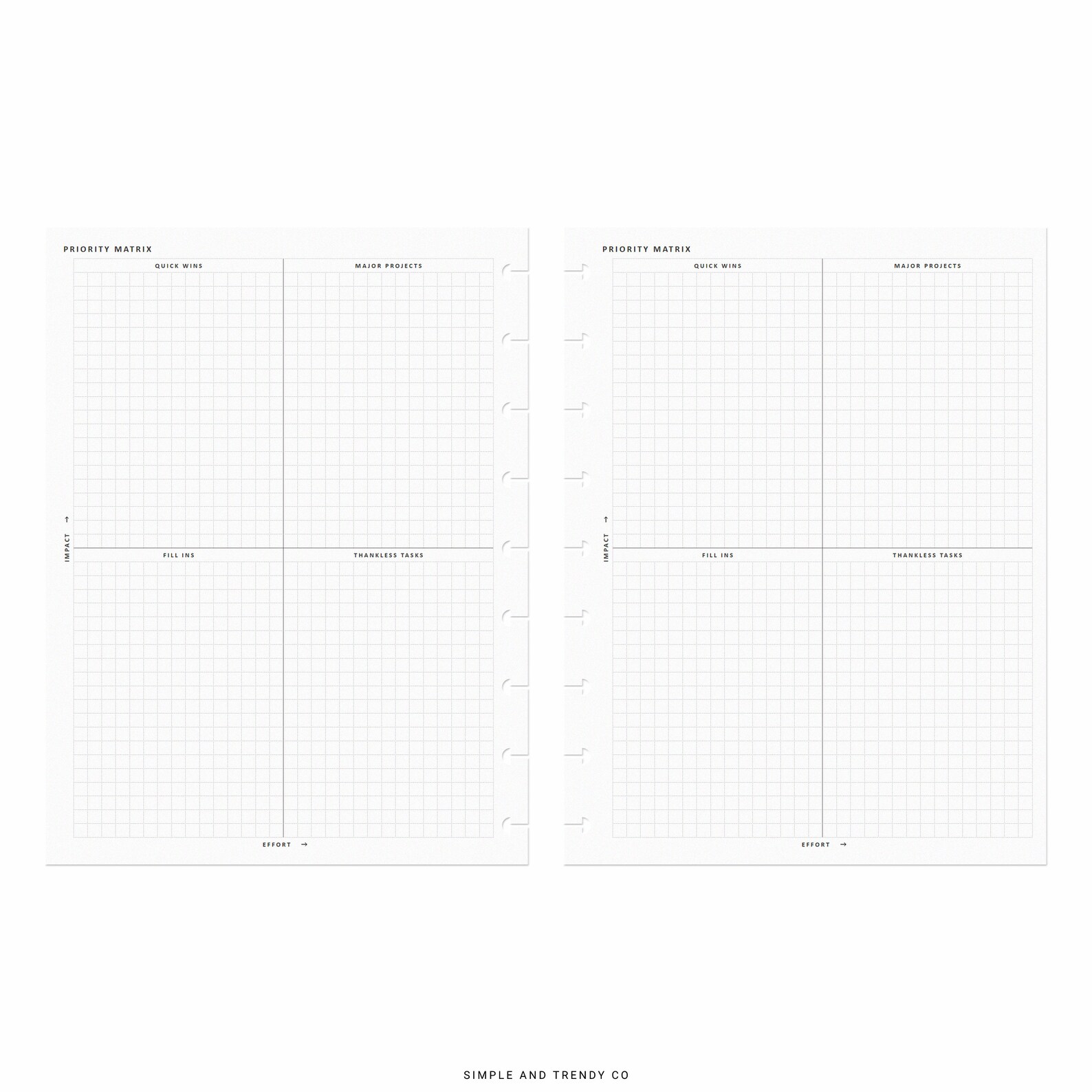 Action Priority Matrix Quick Wins Major Projects Fill Ins - Etsy
