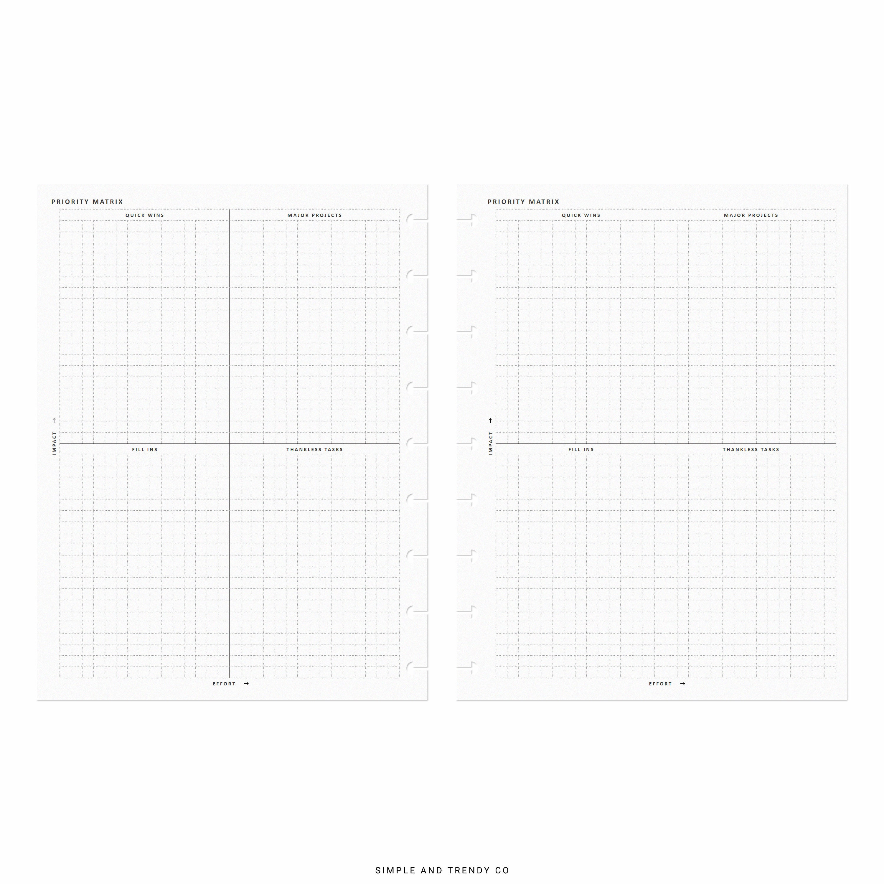 Action Priority Matrix Quick Wins Major Projects Fill Ins - Etsy