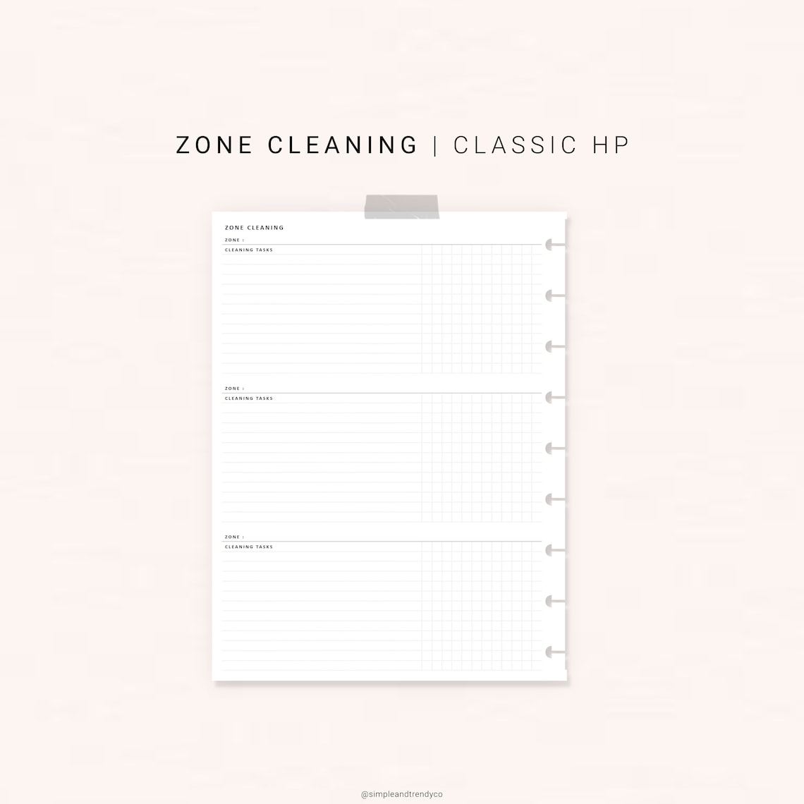 Zone Cleaning Happy Planner Classic Cleaning Zones Printable | Etsy