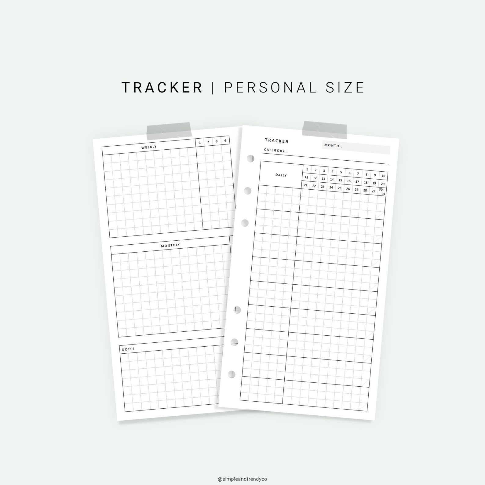Monthly Tracker Printable Personal Planner Inserts Skin Care | Etsy