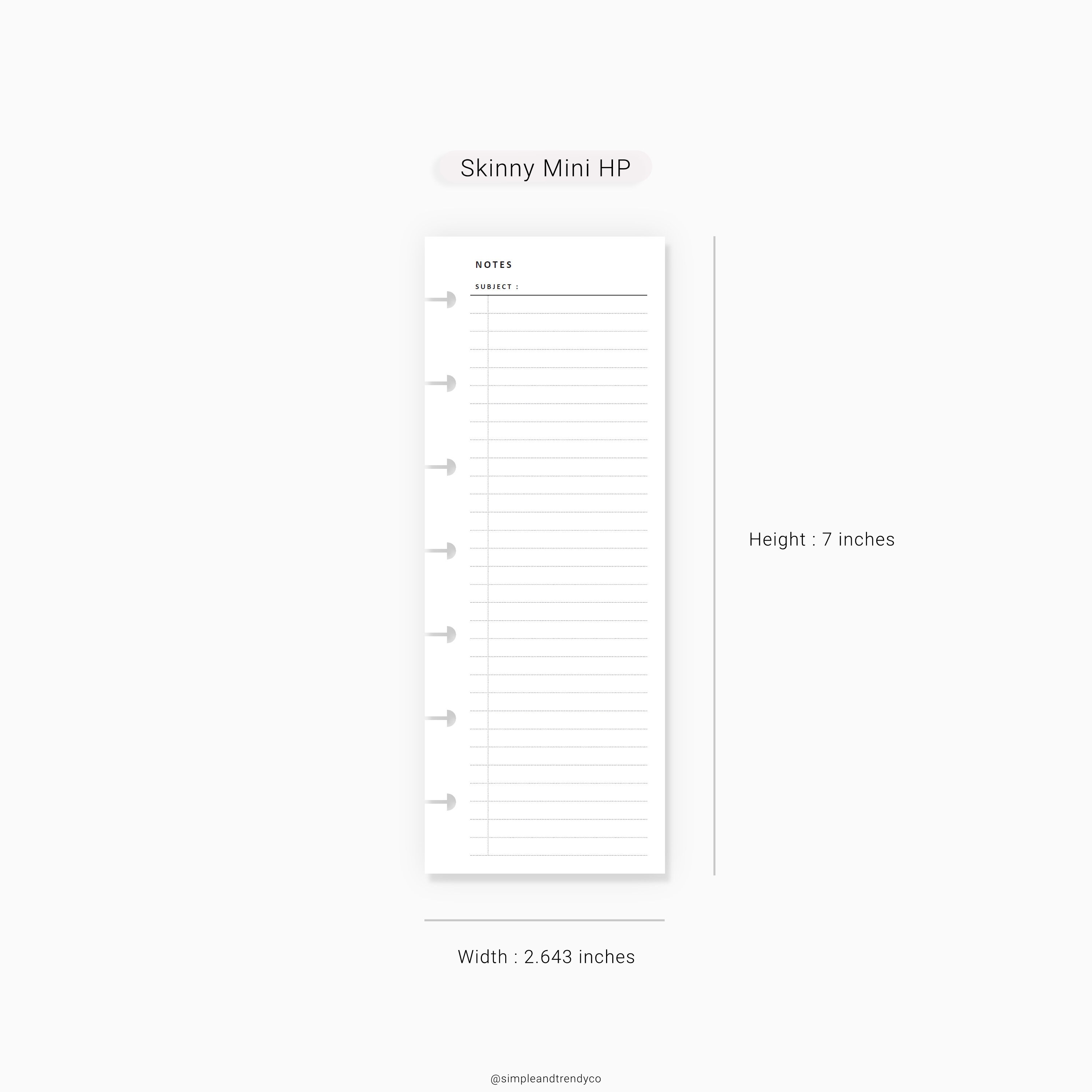 Notes Paper Skinny Mini HP Printable Writing Paper Lined | Etsy