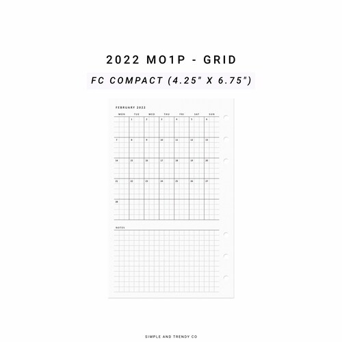 A5 Undated Monthly Planner Printable Overview on a Page | Etsy