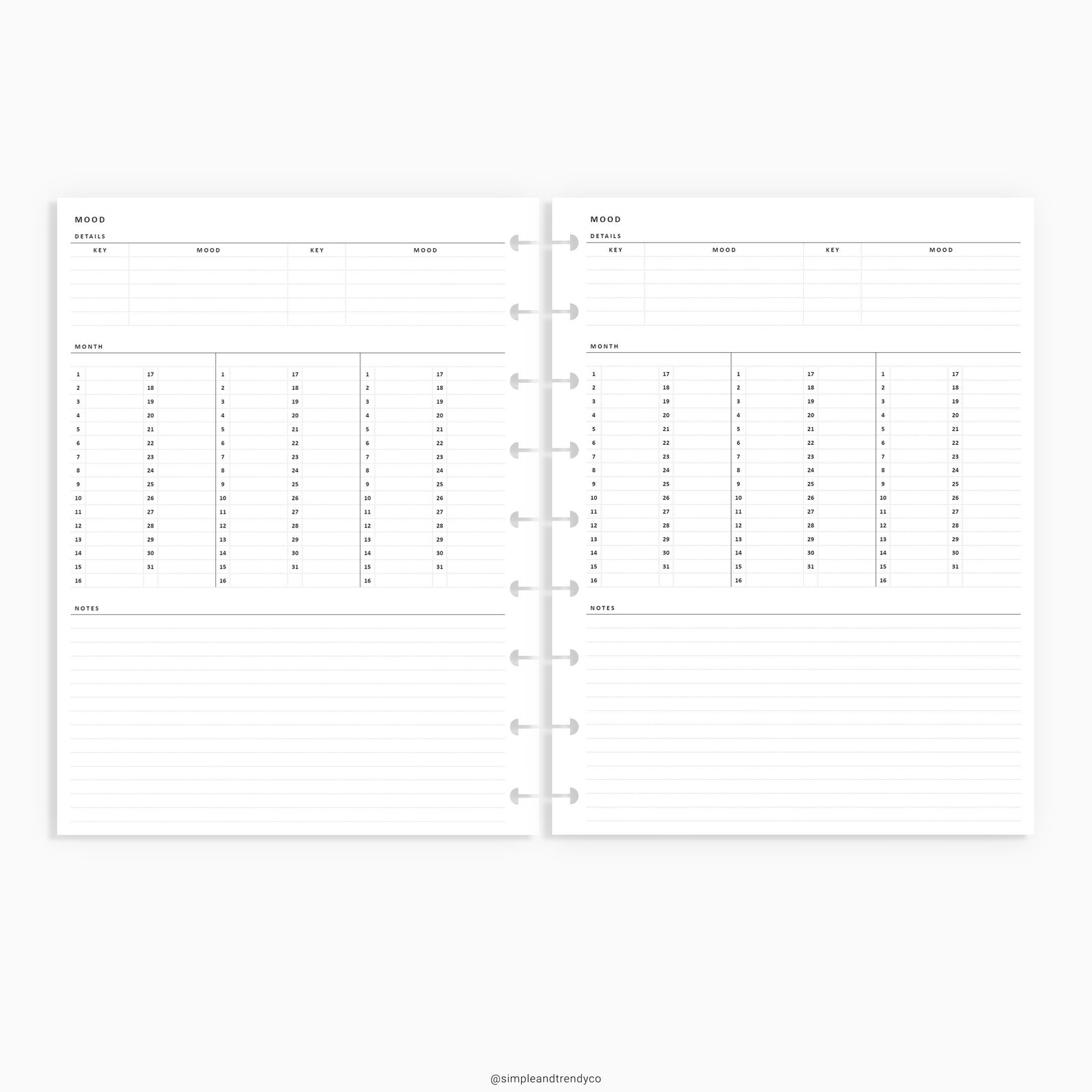 Mood Tracker Happy Planner Classic Monthly Yearly Mood | Etsy