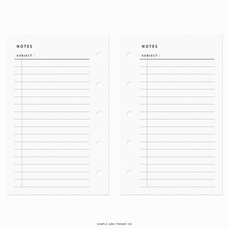 Notes Paper Mini Size Filofax Mini Printable Writing Paper - Etsy