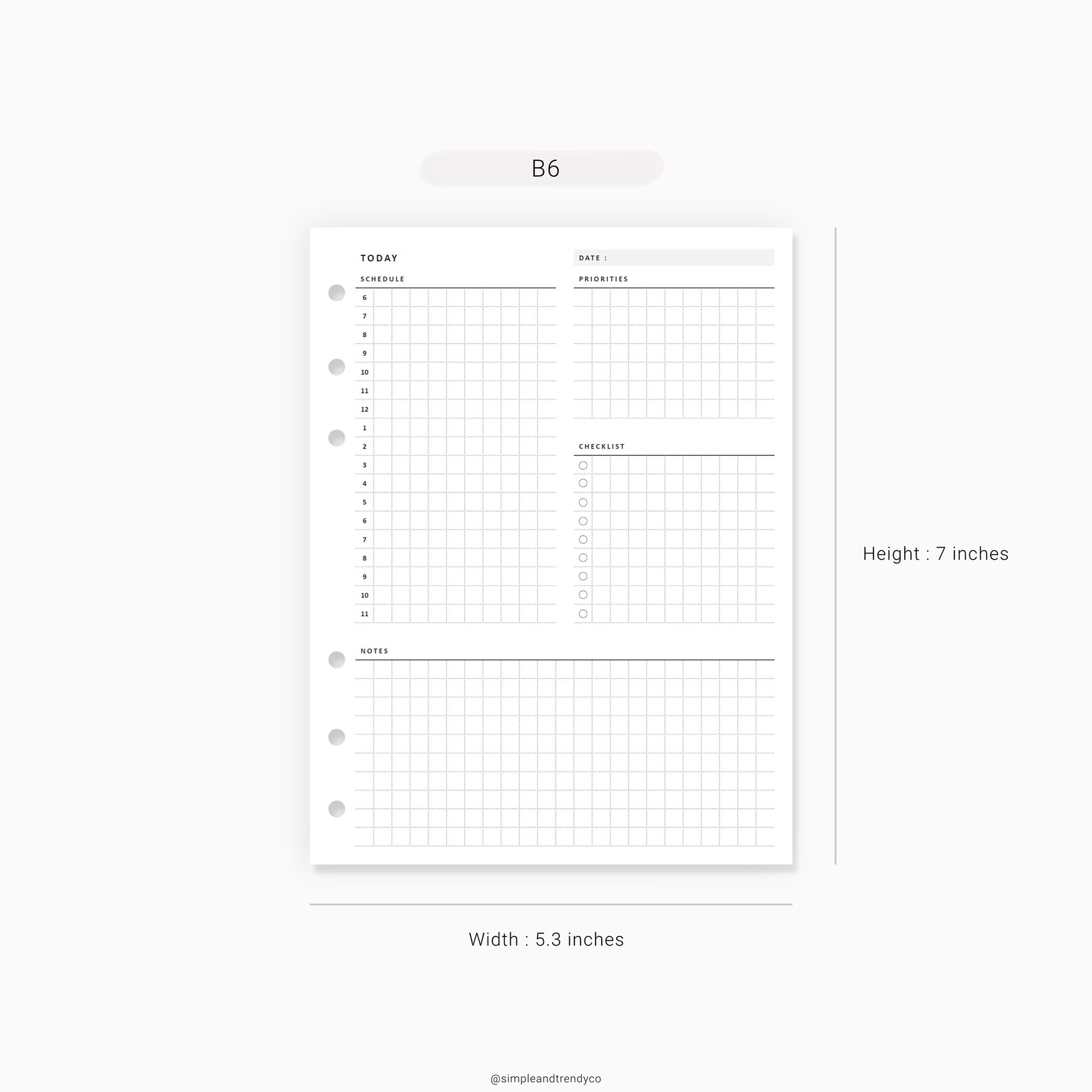 Daily Planner Printable B6 Inserts Daily Planners and | Etsy