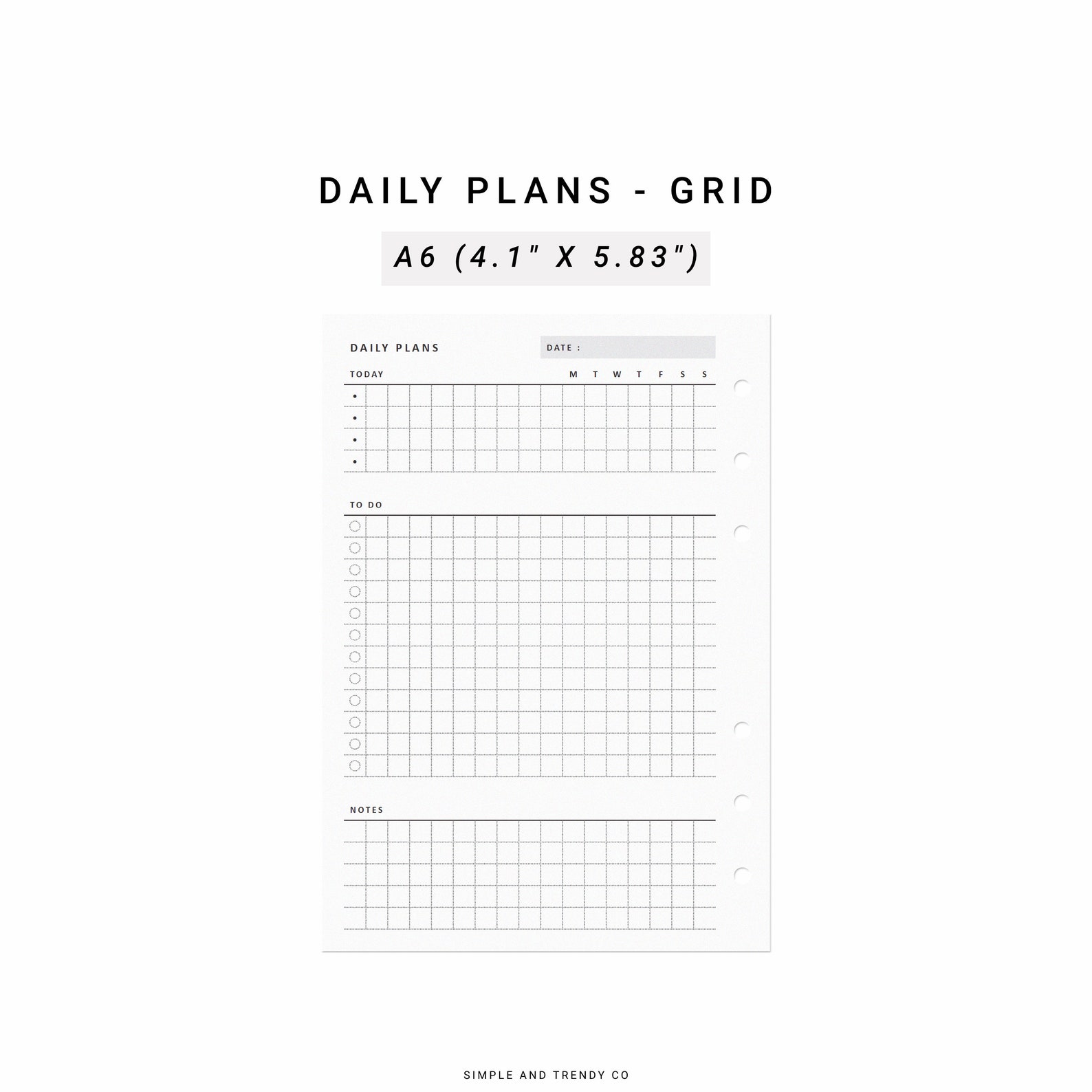 Daily Planner Printable A6 Inserts Daily Organizer Daily - Etsy