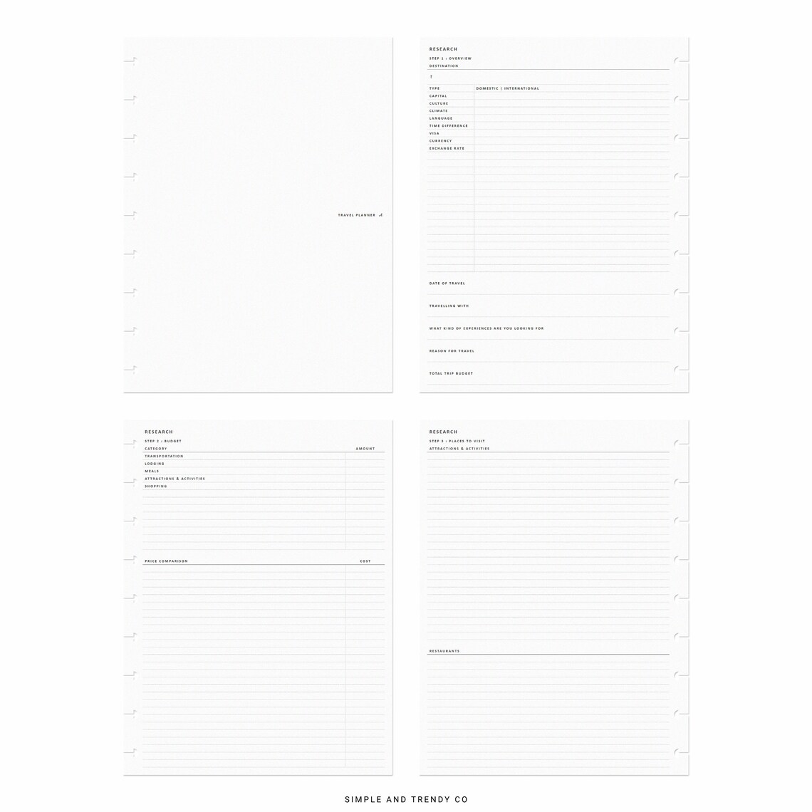 Travel Planner Printable Happy Planner Classic Family - Etsy
