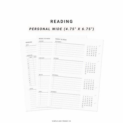 Personal Bookshelf Book List Personal Printable Planner - Etsy