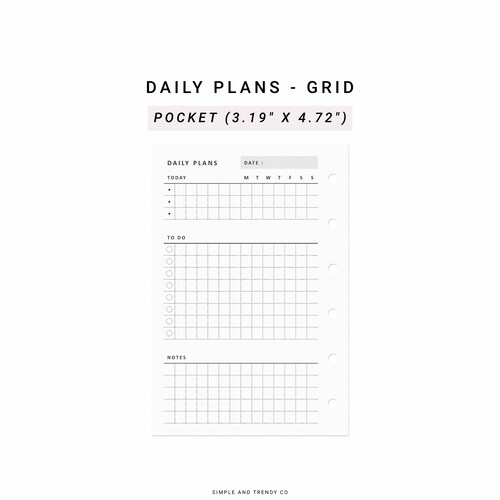 Daily Work Planner Pocket Size Printable Inserts - Etsy