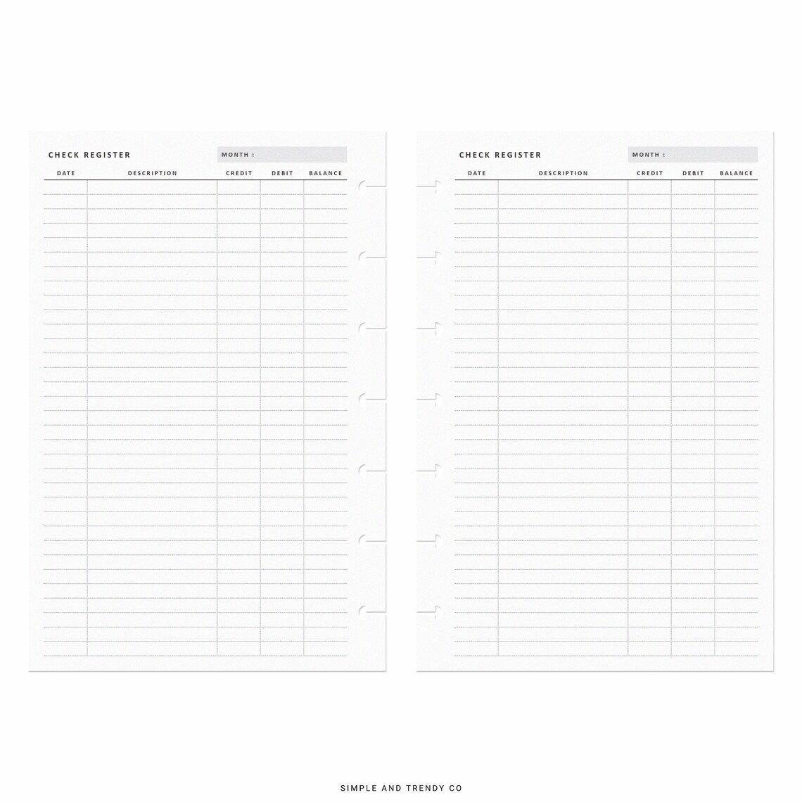 Checking Register Happy Planner Mini Checkbook Register - Etsy