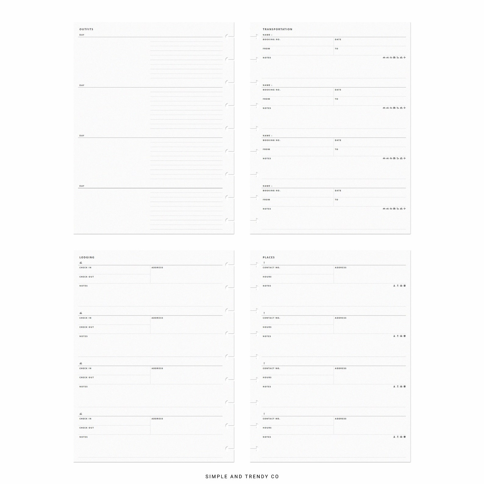 Travel Planner Printable Happy Planner Classic Family - Etsy