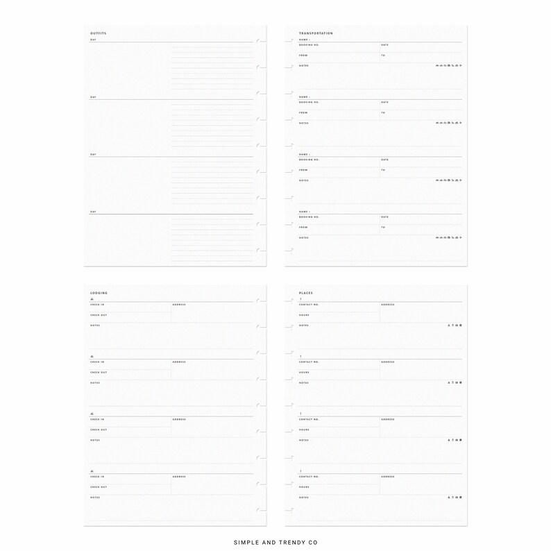 Travel Planner Printable Happy Planner Classic Family - Etsy