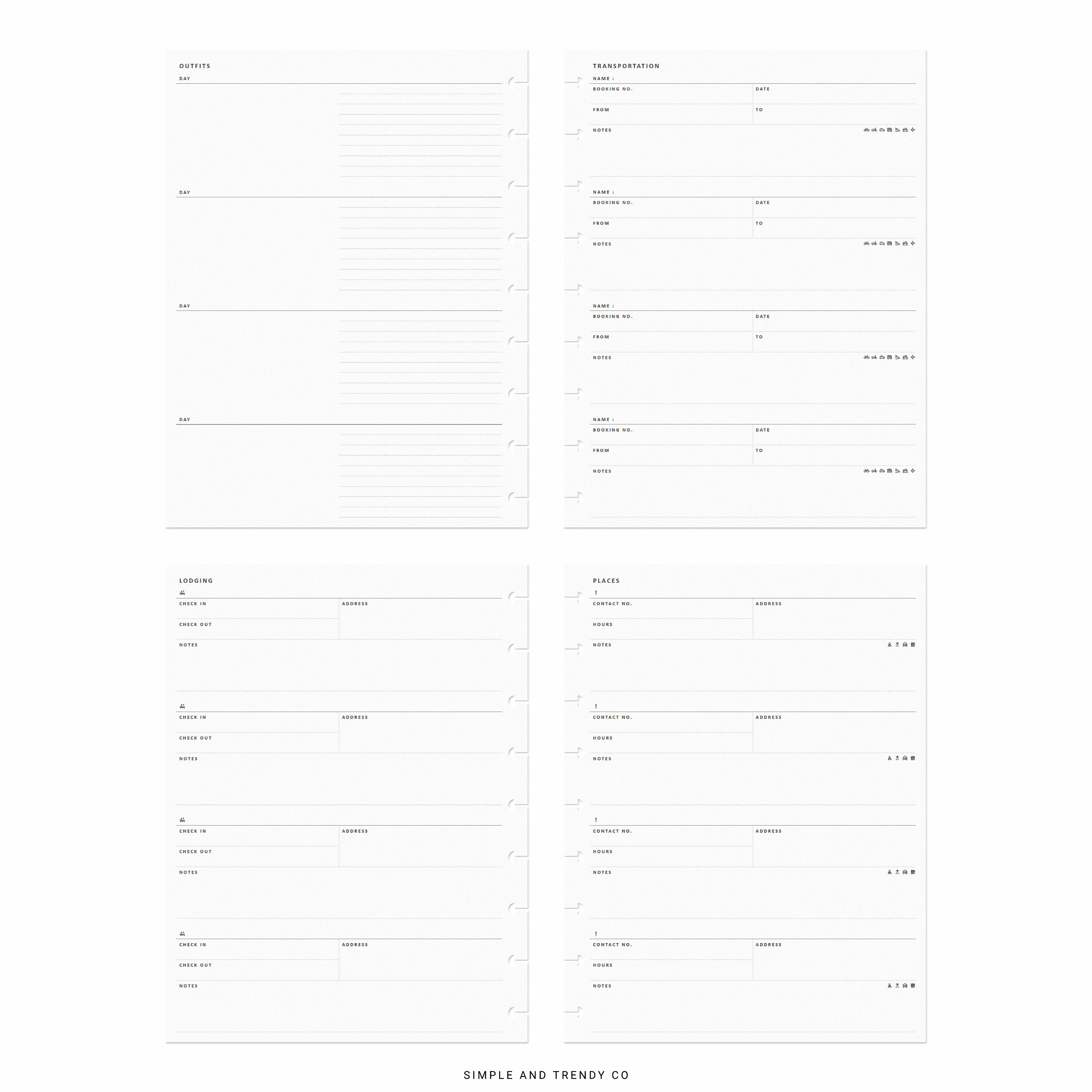 Travel Planner Printable Happy Planner Classic Family - Etsy