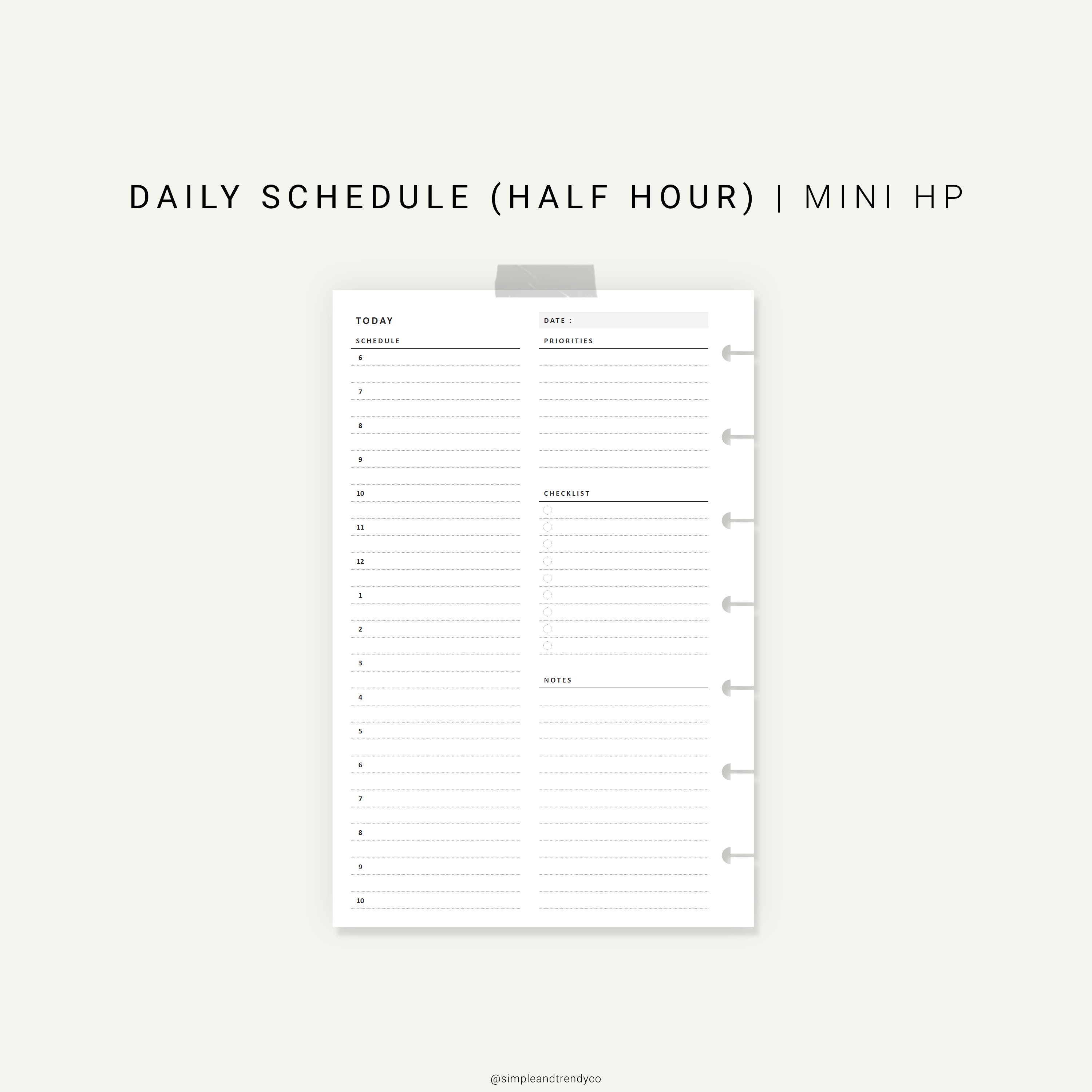 Daily Planner Printable Happy Planner Mini Daily Planners | Etsy