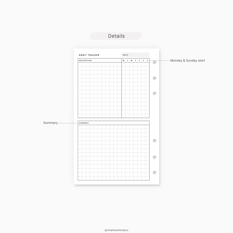 Habit Tracker Printable FC Compact Habit Tracking Goal | Etsy