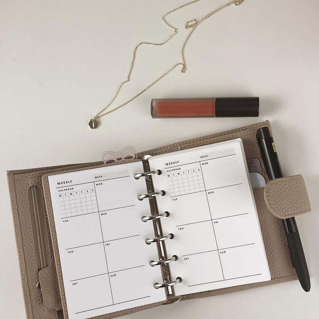 Week on One Page Printable Pocket Size Weekly 1 Page Vertical | Etsy