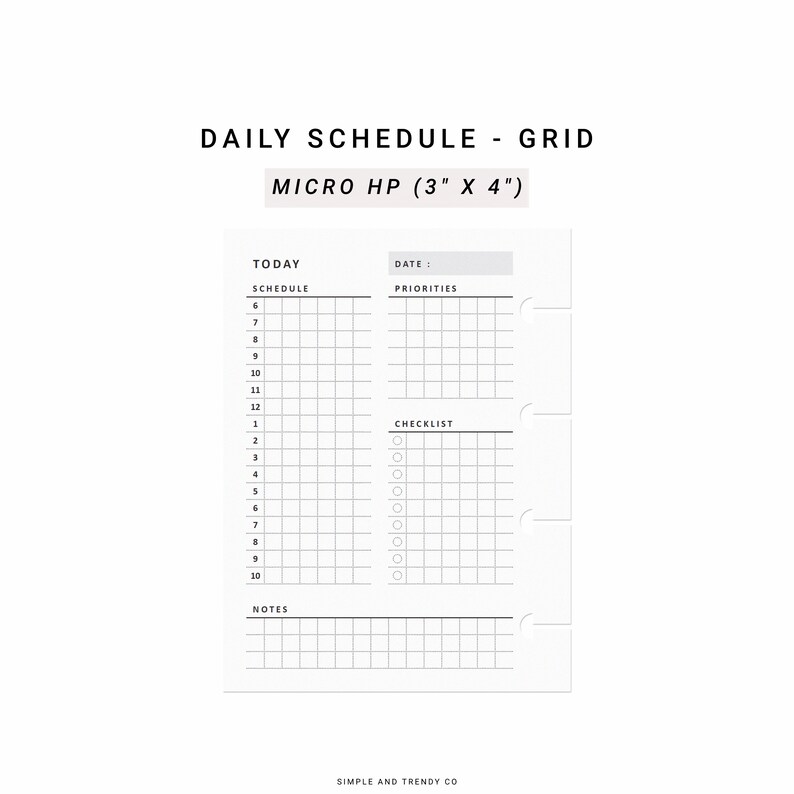 Daily Planner Printable Micro Happy Planner Daily Planners - Etsy