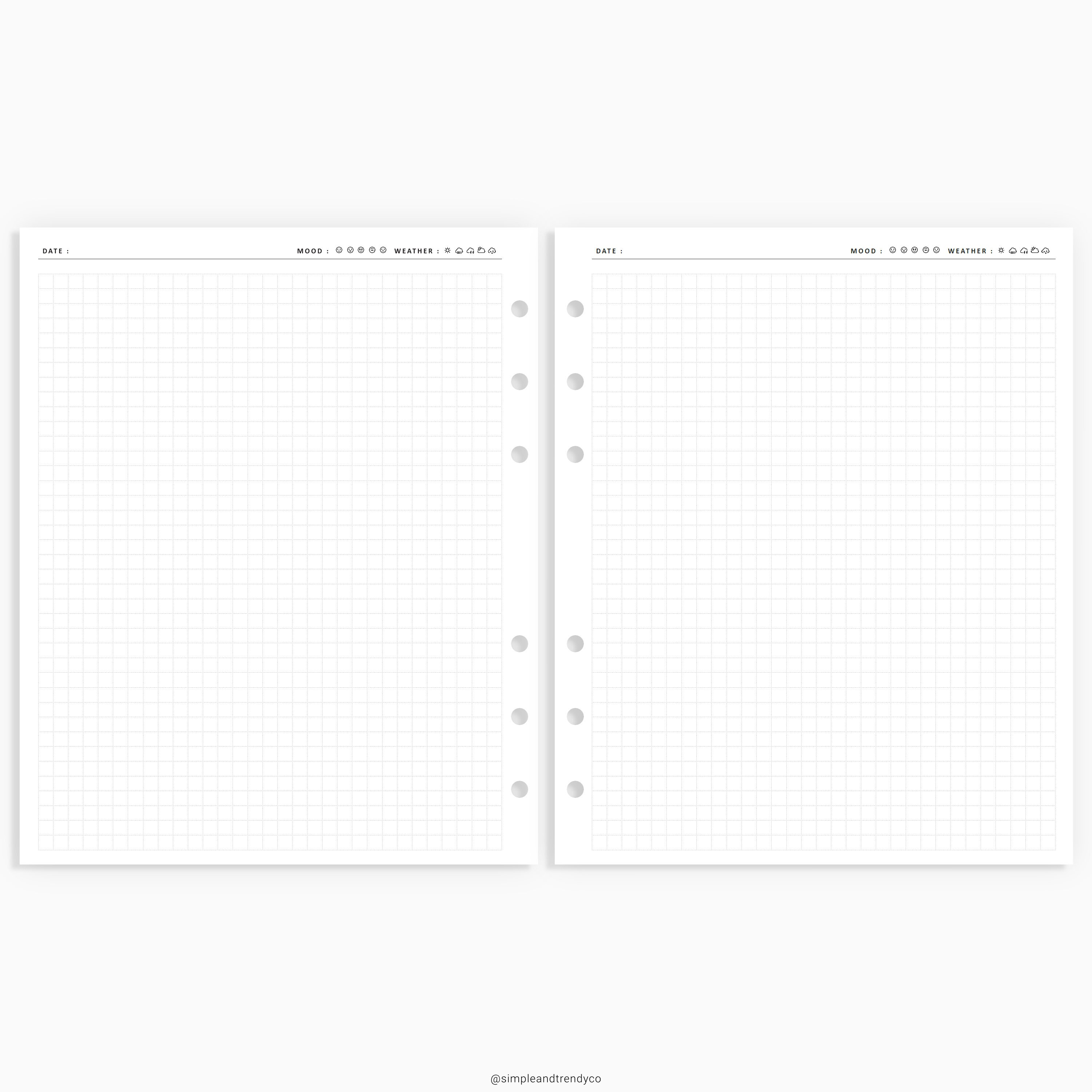 Printable Diary Pages Travel Journal A5 Wide Writing Journal | Etsy