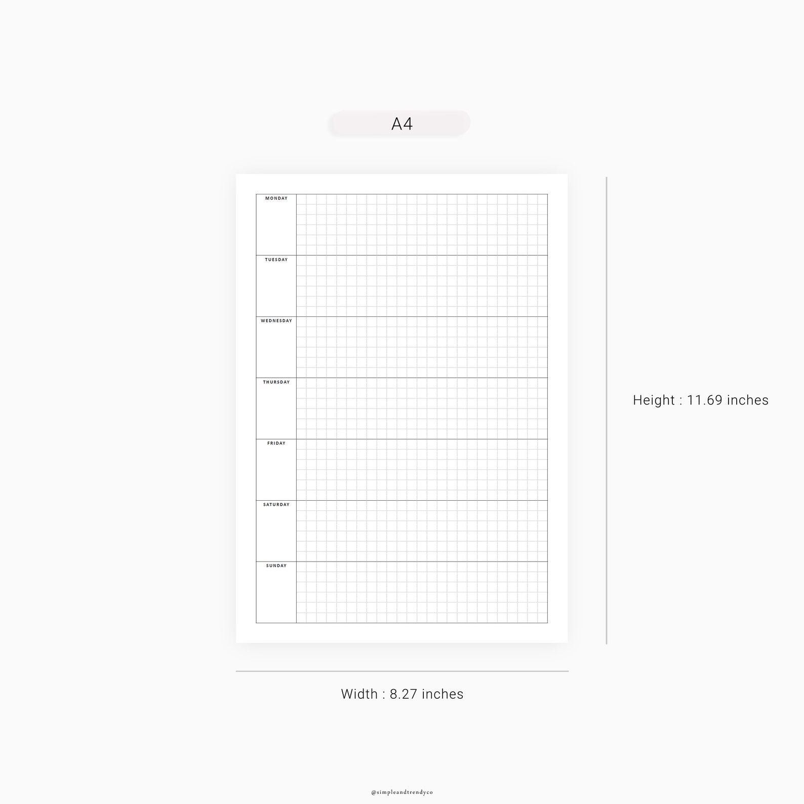 Weekly on One Page Weekly Planner Pages Printable A4 US | Etsy