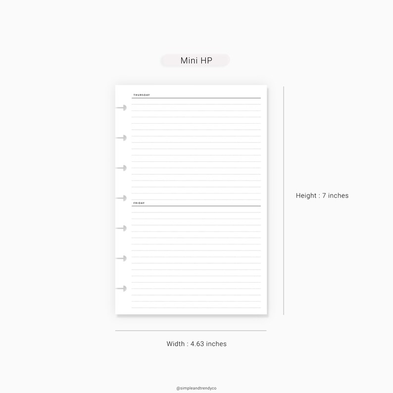 Undated Weekly Planner Printable Happy Planner Mini Weekly | Etsy
