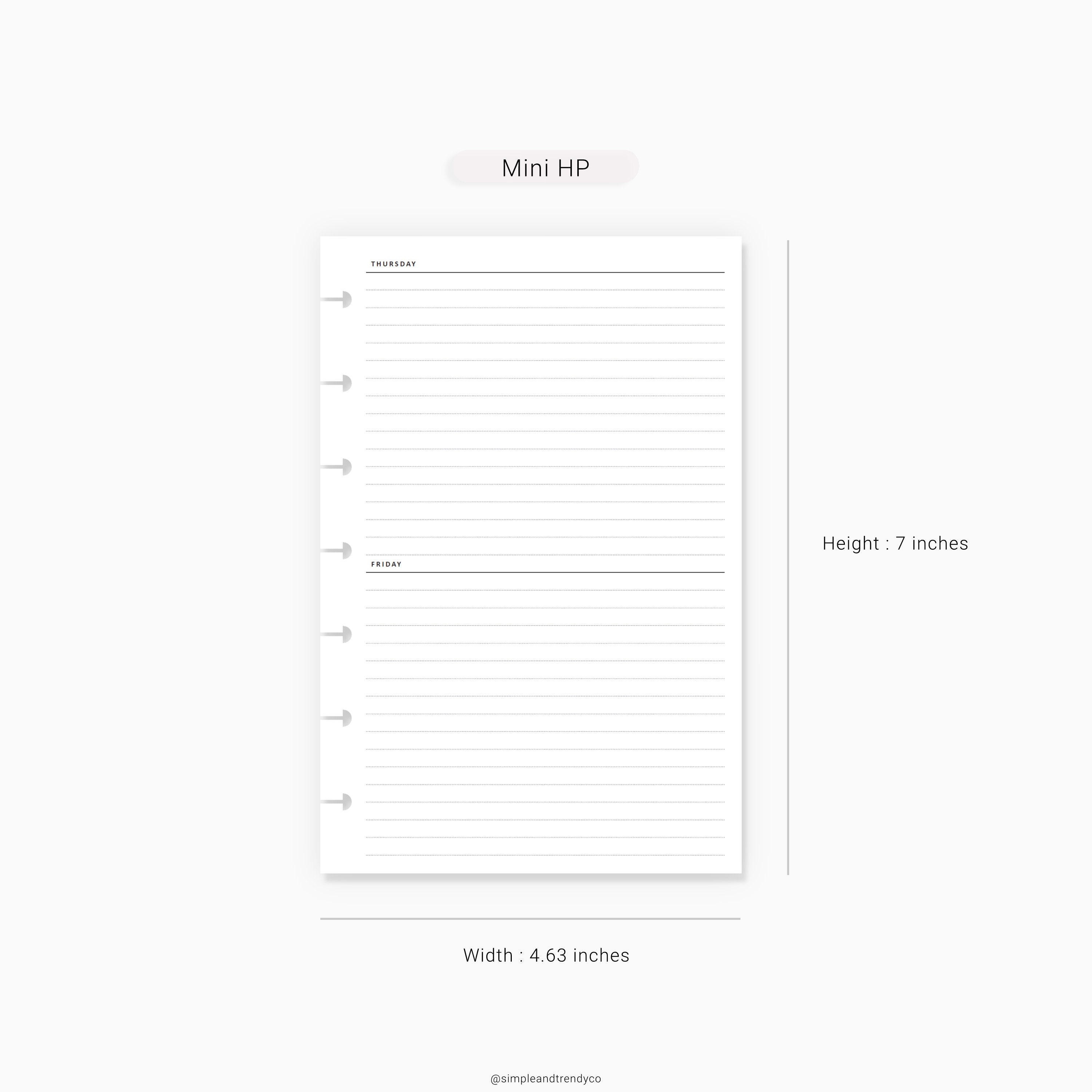 Undated Weekly Planner Printable Happy Planner Mini Weekly | Etsy