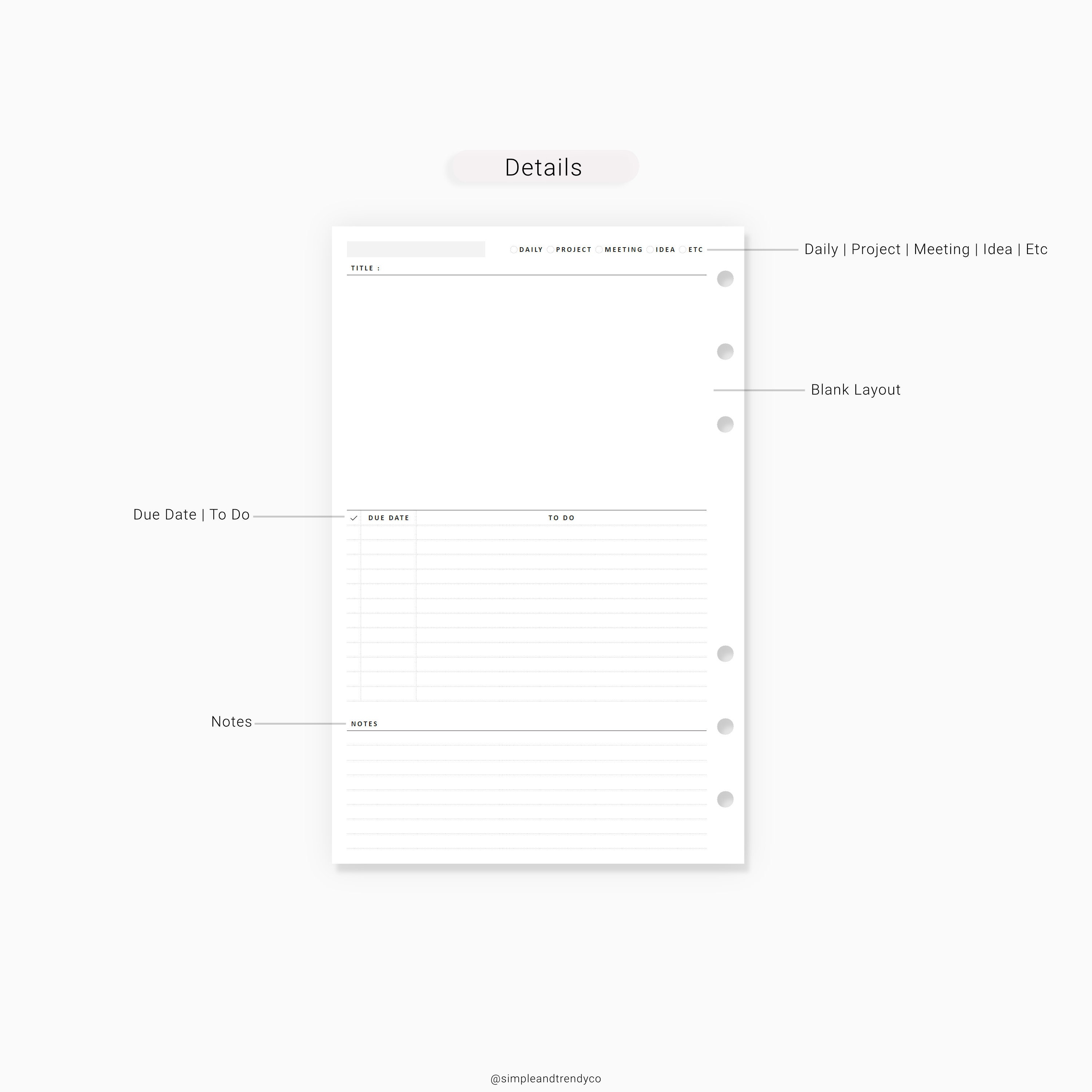 Project Planner Half Size Half Inserts Printable Daily | Etsy