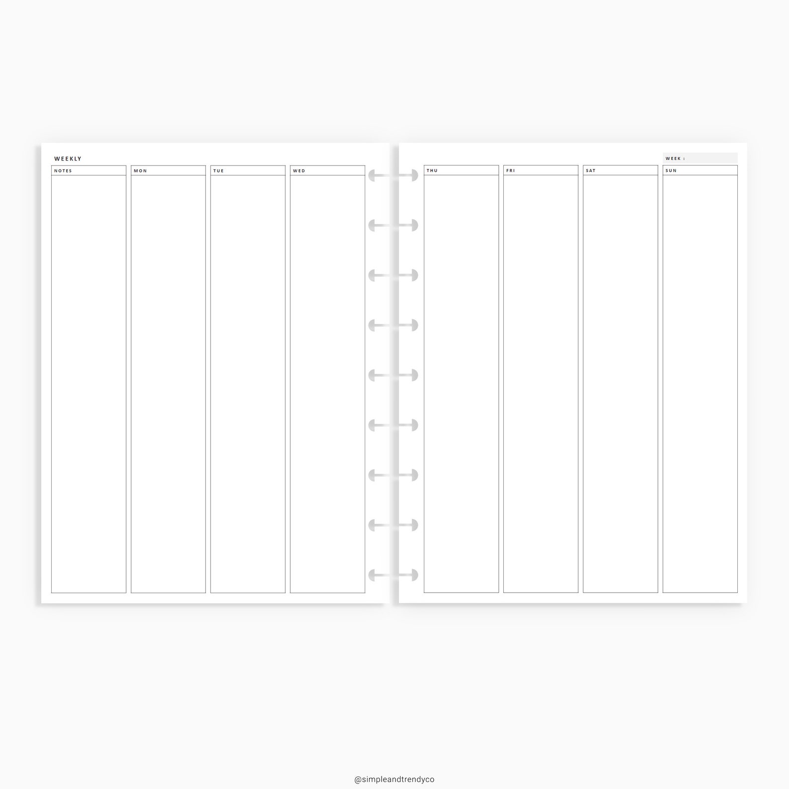 Vertical Weekly Planner 1.5 Inch Column Happy Planner | Etsy