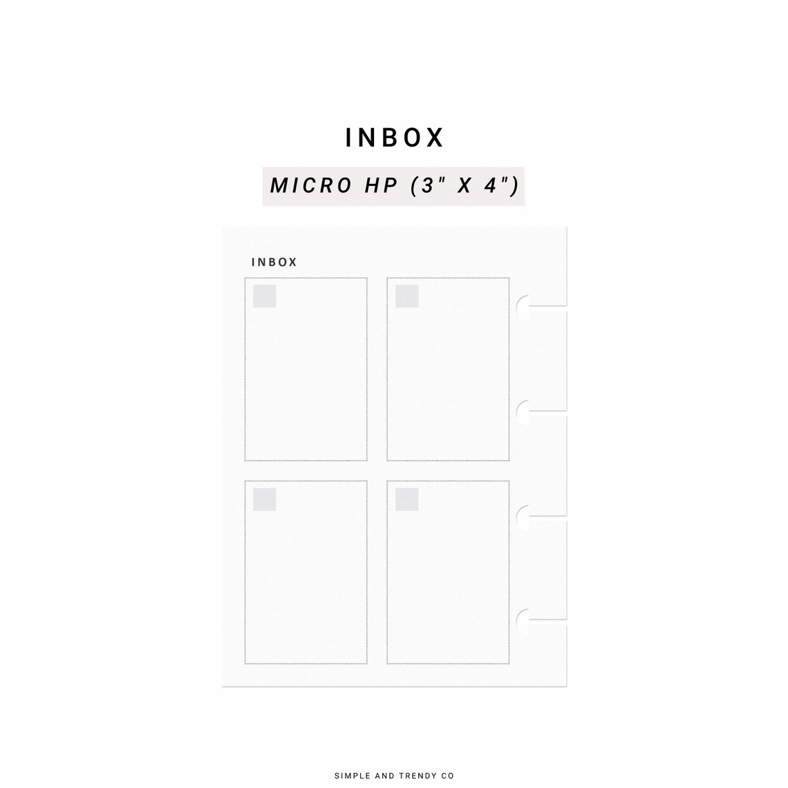 Printable Inbox Micro Happy Planner Inbox Insert Inbox - Etsy